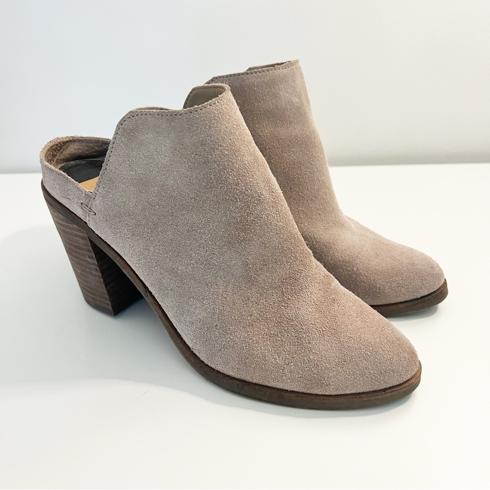 Fall Suede Mule With Wood Heel Boots - Gem